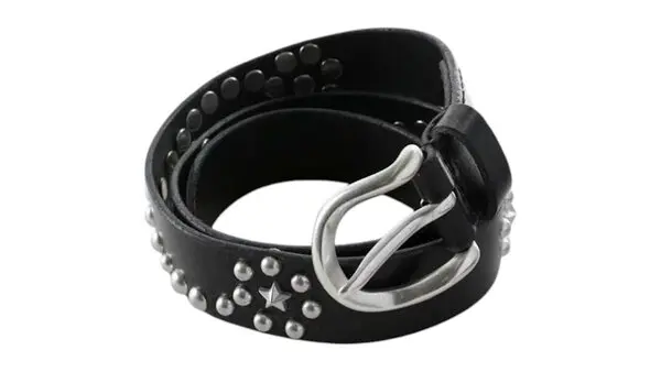 Our Legacy Star Fall Leather Belt - Black
