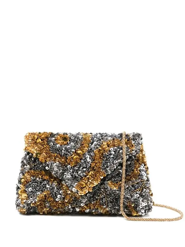 Dries Van Noten Embroidered Chain Bag - Silver