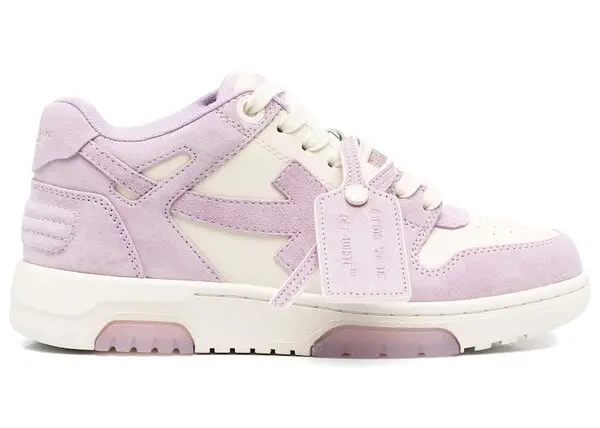Off-White Out Of Office Ooo Low Tops Suede - Lavander/ivory