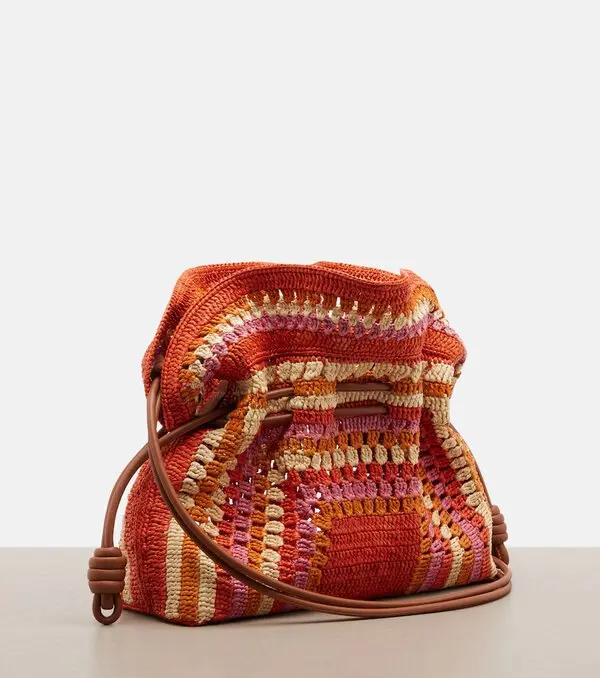 Loewe Paula's Ibiza Flamenco Medium Raffia Clutch