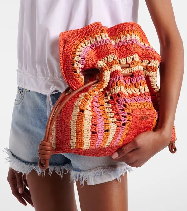 Loewe Paula's Ibiza Flamenco Medium Raffia Clutch