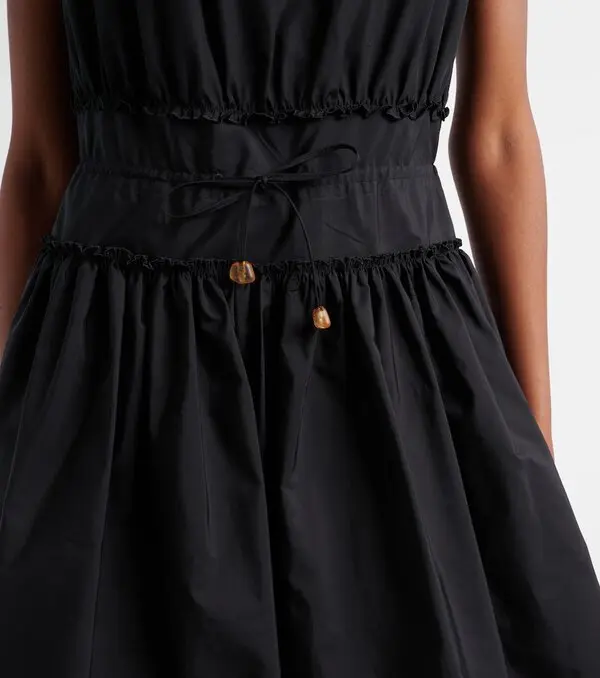 Loewe Paula's Ibiza Cotton Poplin Mini Dress - Black