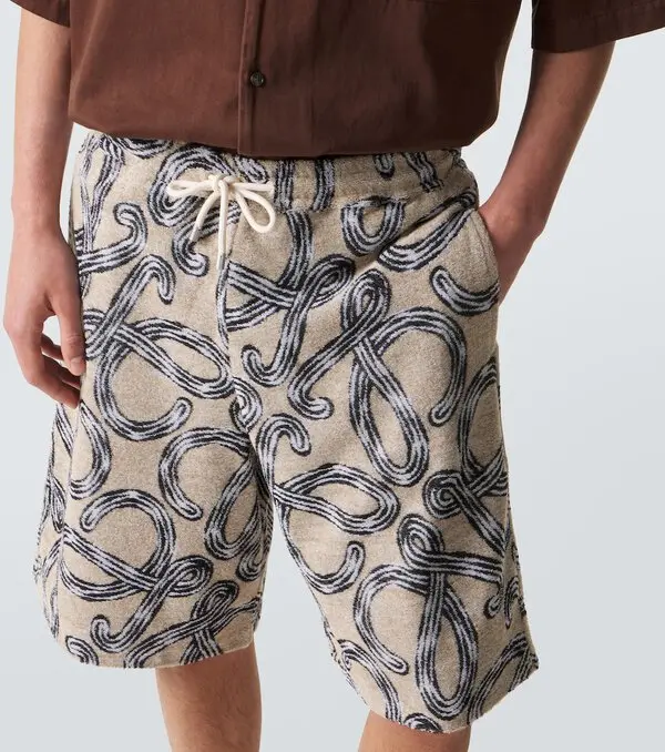 Loewe Paula's Ibiza Cotton-blend Terry Bermuda Shorts - Beige