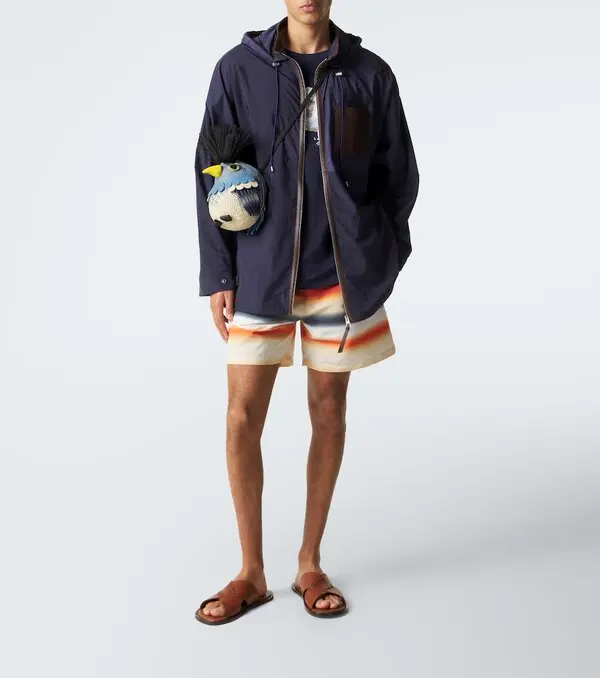 Loewe Ripstop Jacket With Leather Trim