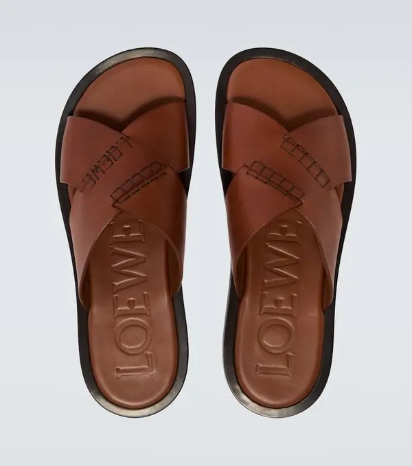 Loewe Leather Sandals - Brown