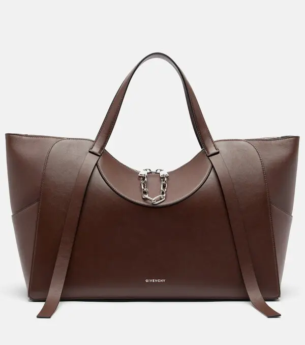 Givenchy The Snatch Large Leather Tote Bag - Brown