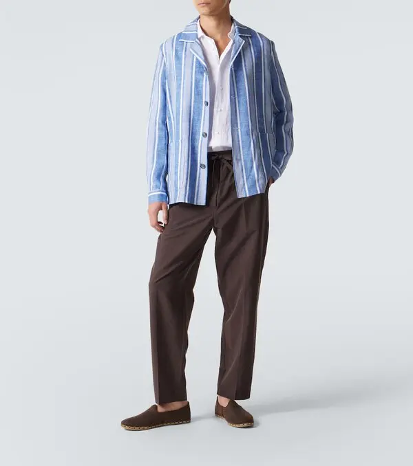 Fedeli Striped Linen Overshirt