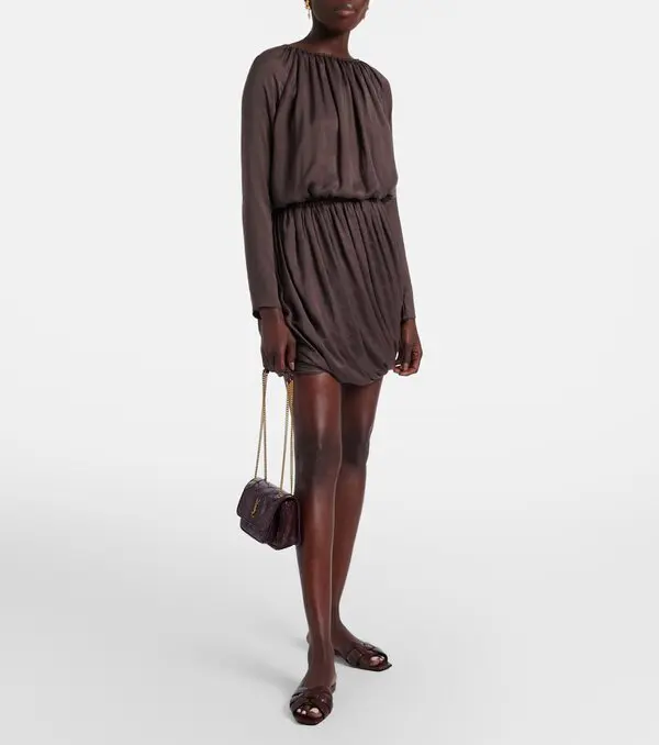 Saint Laurent Tribute Leather Sandals - Brown