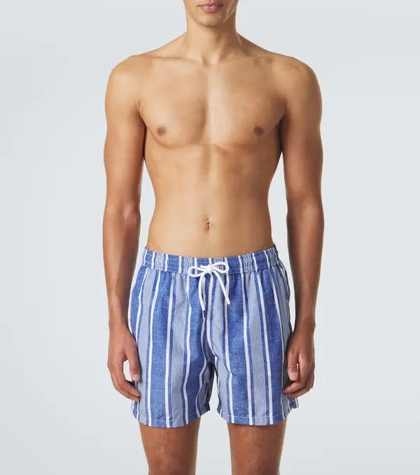 Fedeli Striped Swim Trunks - Blue