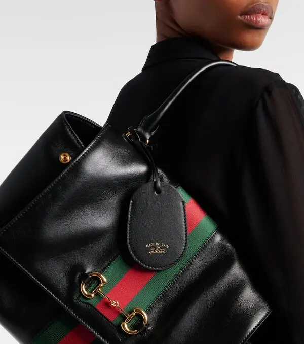 Gucci Paparazzo Medium Leather Tote Bag