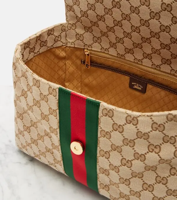 Gucci Paparazzo Gg Canvas Medium Top-handle Bag - Beige