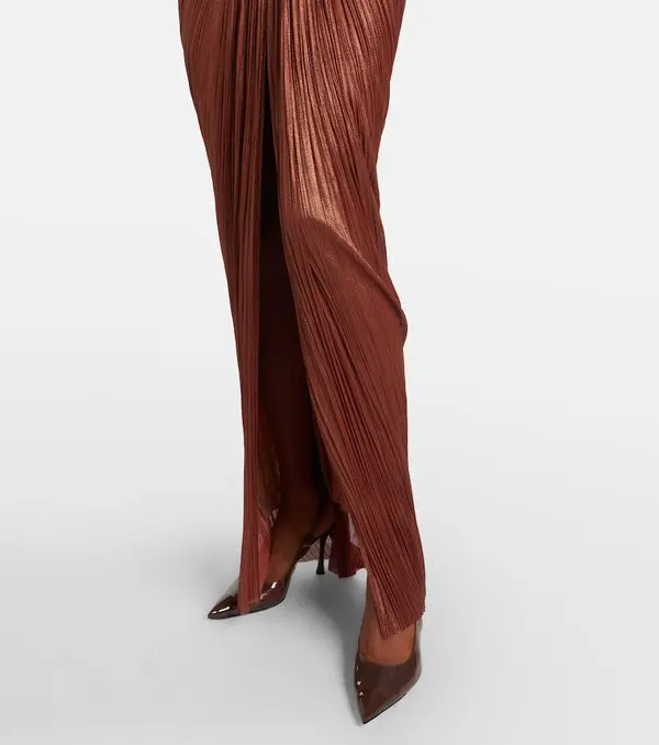 MARIA LUCIA HOHAN Susie Silk Bustier Gown - Brown