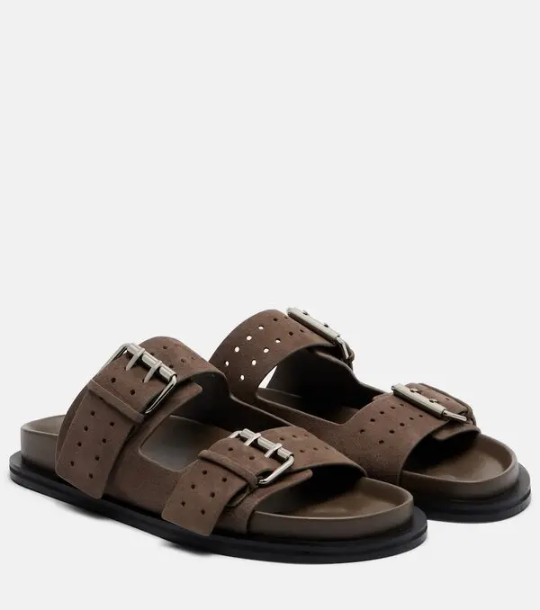 A.emery Leon Suede Slides - Brown
