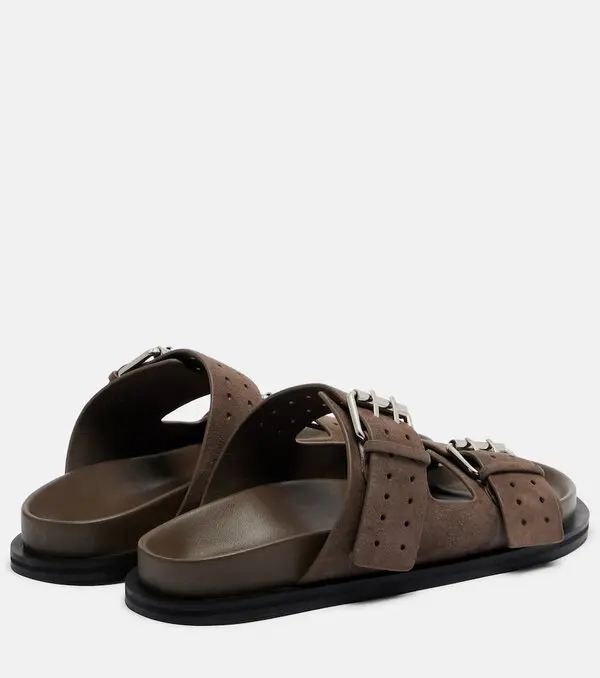 A.emery Leon Suede Slides - Brown