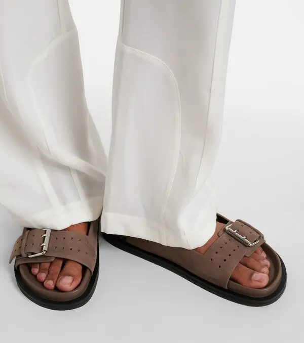 A.emery Leon Suede Slides - Brown