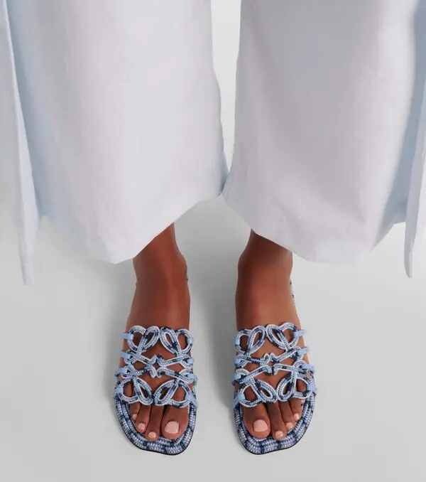 Loewe Anagram Canvas Slides - Blue