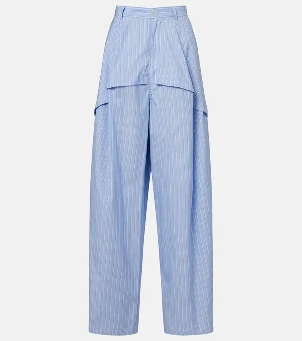 Loewe Striped Cotton Poplin Wide-leg Trousers