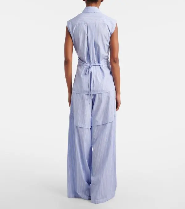 Loewe Striped Cotton Poplin Wide-leg Trousers