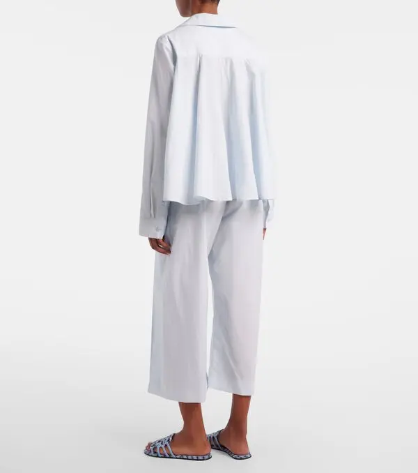 Loewe Wide-leg Cotton-blend Poplin Trousers