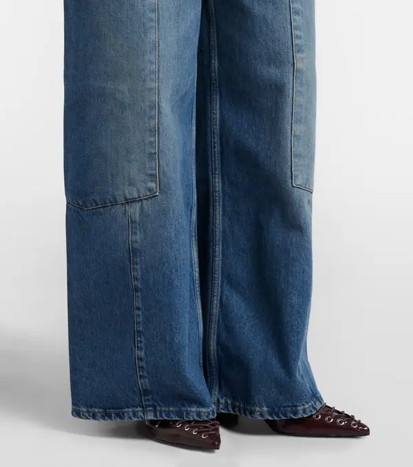 GANNI Mid-rise Wide Leg Cargo Jeans