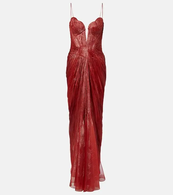 MARIA LUCIA HOHAN Cecilia Draped Gown - Orange