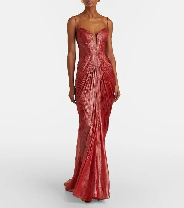 MARIA LUCIA HOHAN Cecilia Draped Gown - Orange