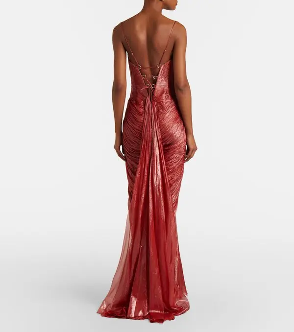 MARIA LUCIA HOHAN Cecilia Draped Gown - Orange