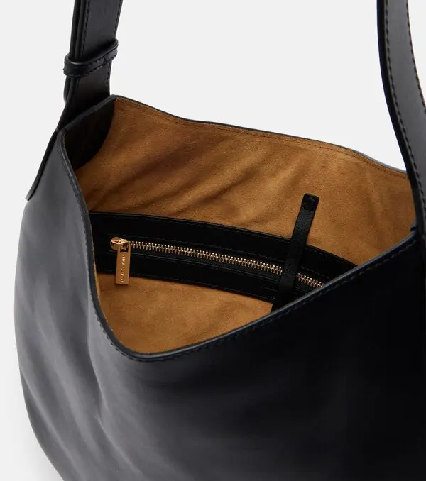 NILI LOTAN Jagger Medium Leather Shoulder Bag - Black
