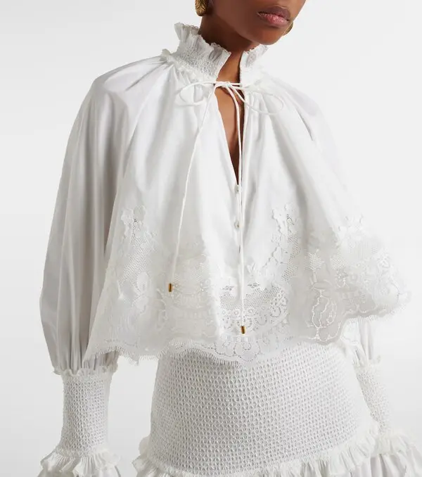 Zimmermann Alchemy Lace-trimmed Cotton Poplin Maxi Dress - White