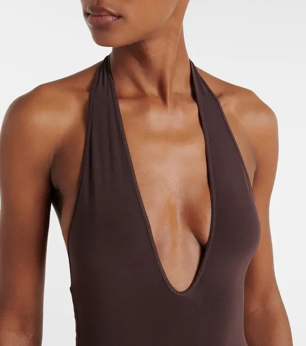 Zimmermann Luna Halterneck Bodysuit - Brown