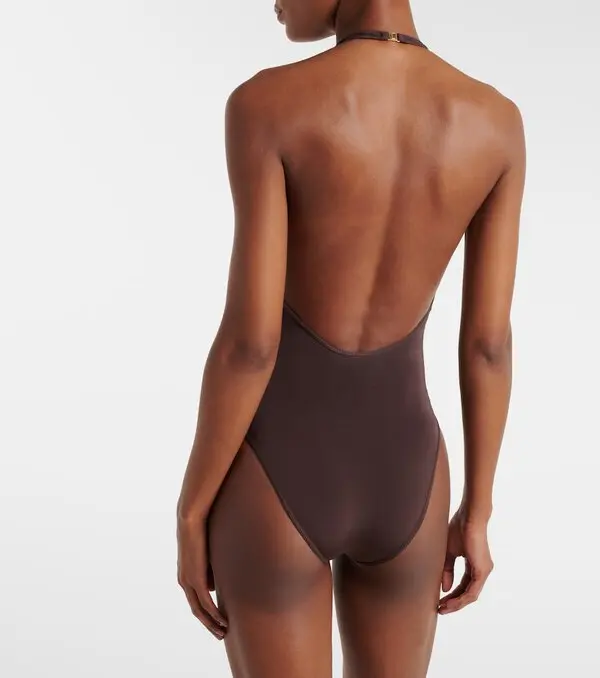 Zimmermann Luna Halterneck Bodysuit - Brown