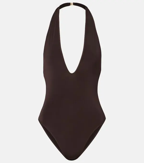 Zimmermann Luna Halterneck Bodysuit - Brown