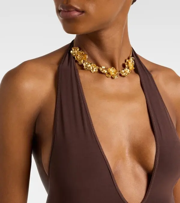 Zimmermann Luna Halterneck Bodysuit - Brown
