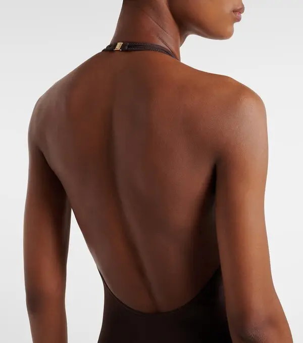 Zimmermann Luna Halterneck Bodysuit - Brown