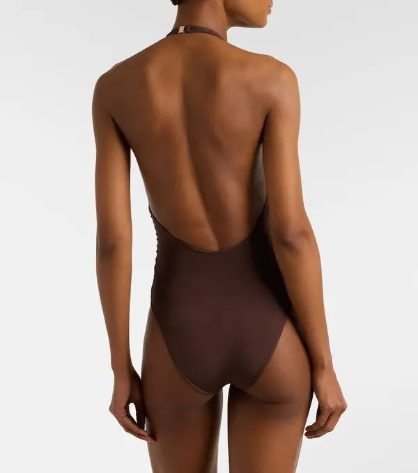 Zimmermann Luna Halterneck Bodysuit - Brown