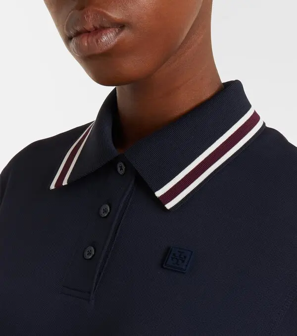 Tory Burch Striped Pleated Polo Dress