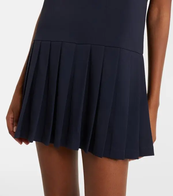 Tory Burch Striped Pleated Polo Dress