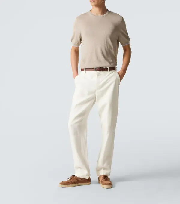 Fedeli Linen And Cotton Sweater - Beige