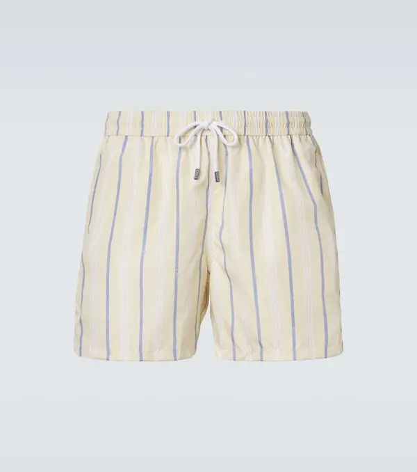 Fedeli Striped Swim Trunks - Yellow