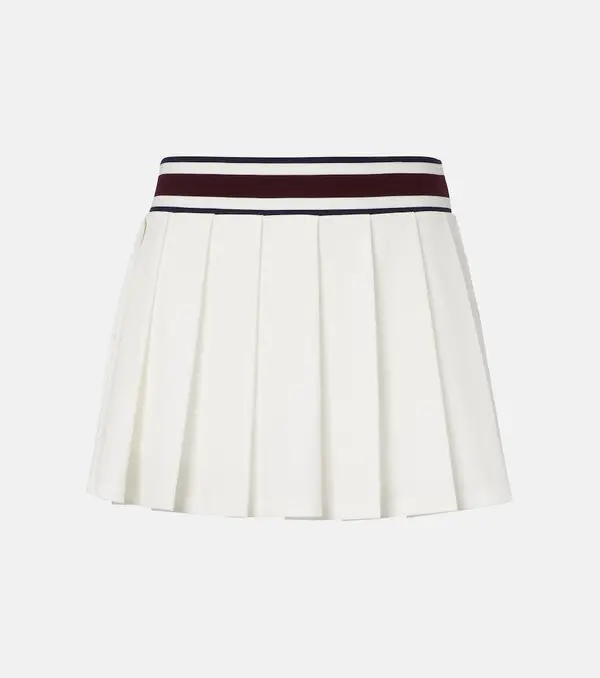Tory Burch Striped Pleated Tennis Skirt - White