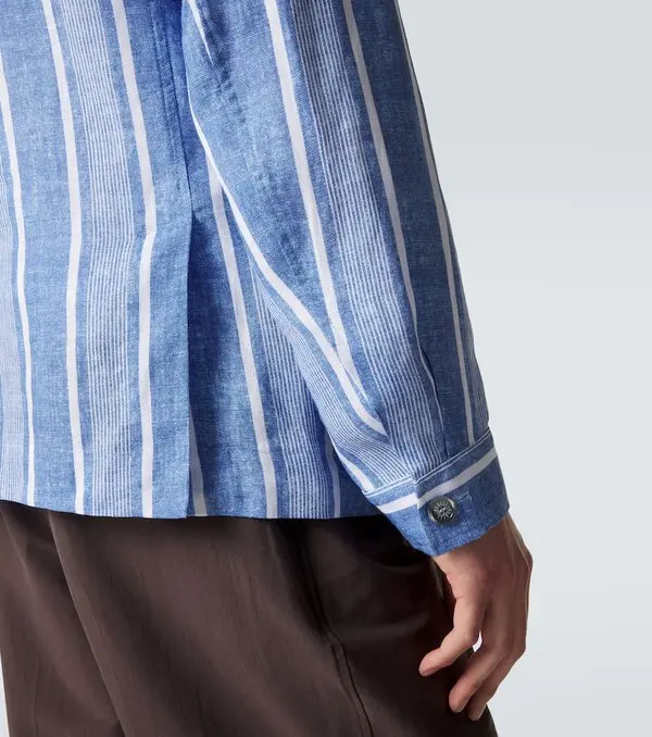 Fedeli Striped Linen Overshirt