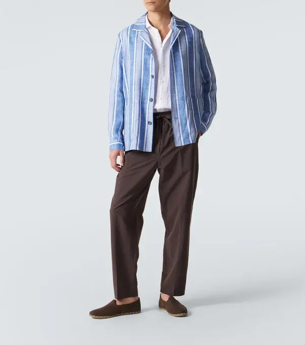 Fedeli Striped Linen Overshirt