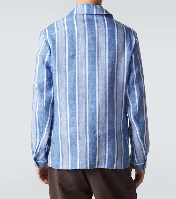 Fedeli Striped Linen Overshirt