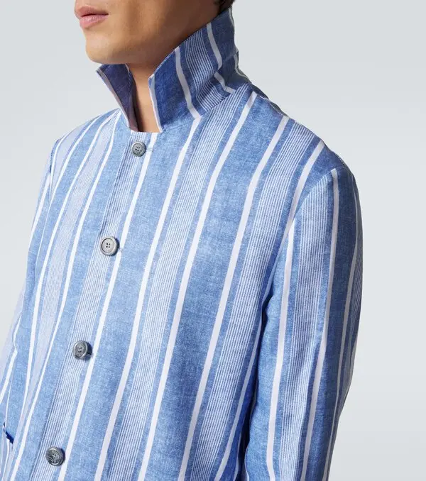 Fedeli Striped Linen Overshirt