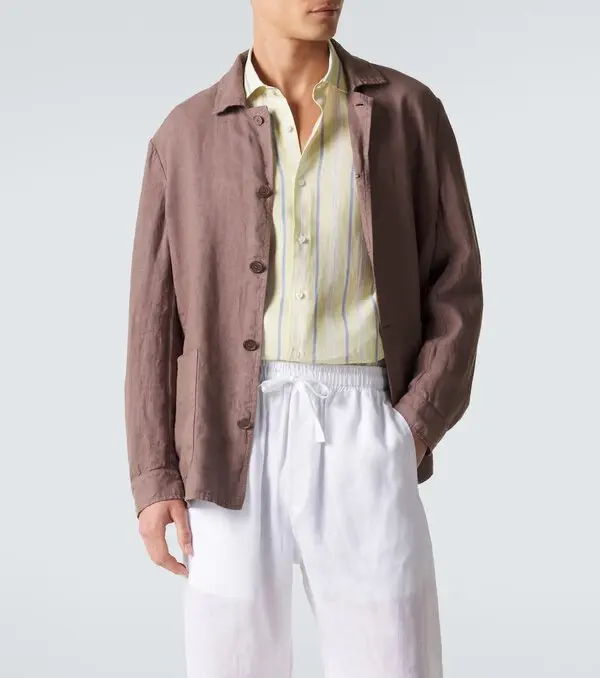 Fedeli Linen Shirt - Brown