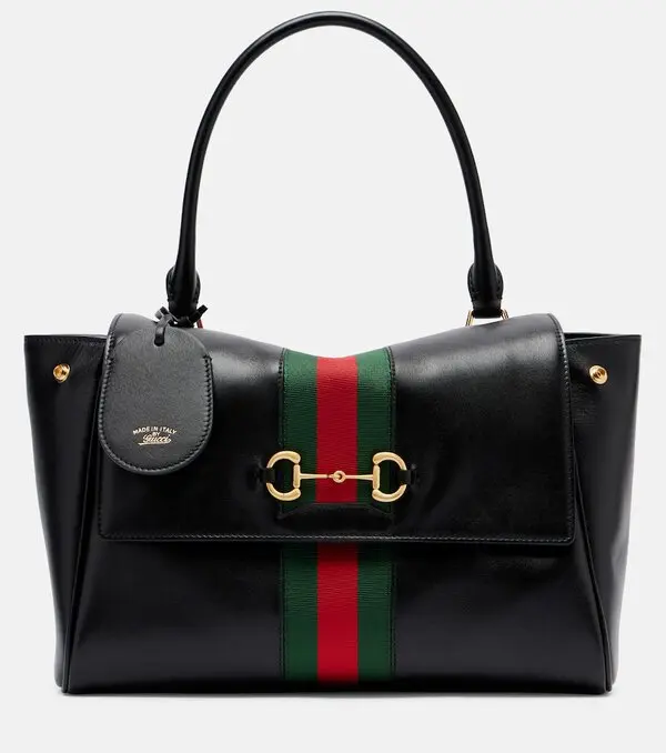 Gucci Paparazzo Medium Leather Tote - Black