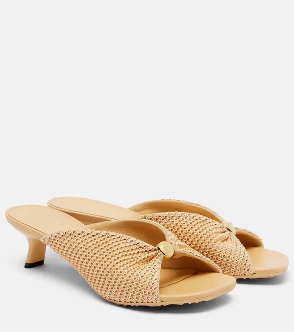 Loewe Paula's Ibiza Pebble Soft Mules - Beige