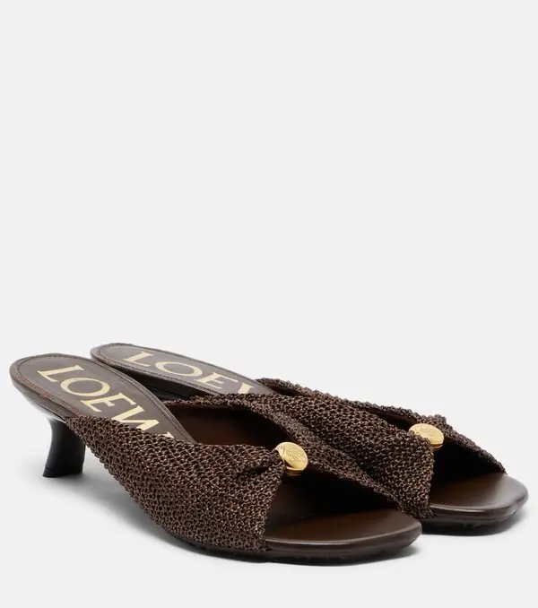 Loewe Paula's Ibiza Pebble Soft Mules - Brown