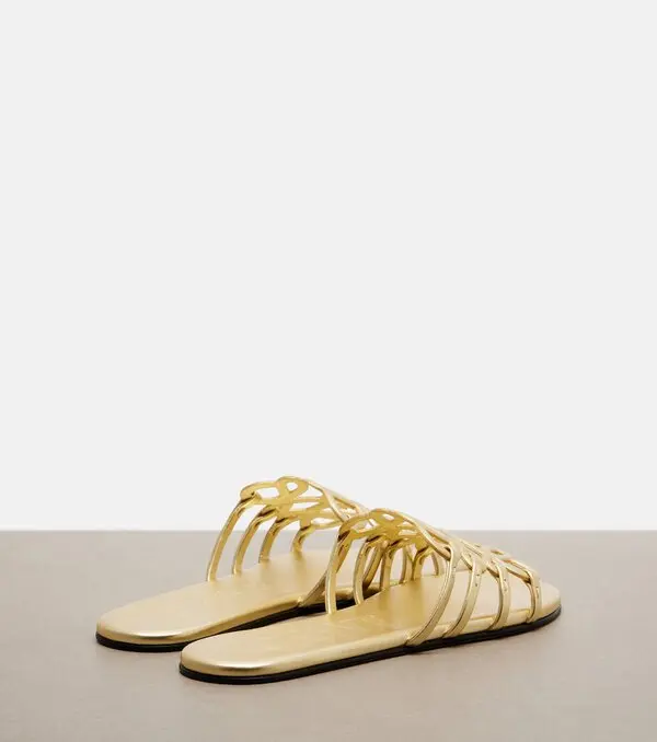 Loewe Paula's Ibiza Petal Anagram Slides - Gold