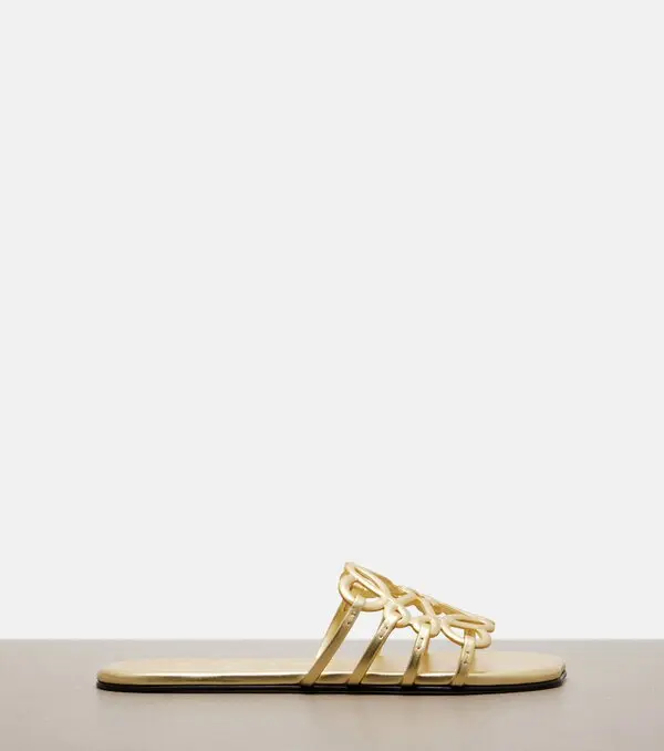 Loewe Paula's Ibiza Petal Anagram Slides - Gold